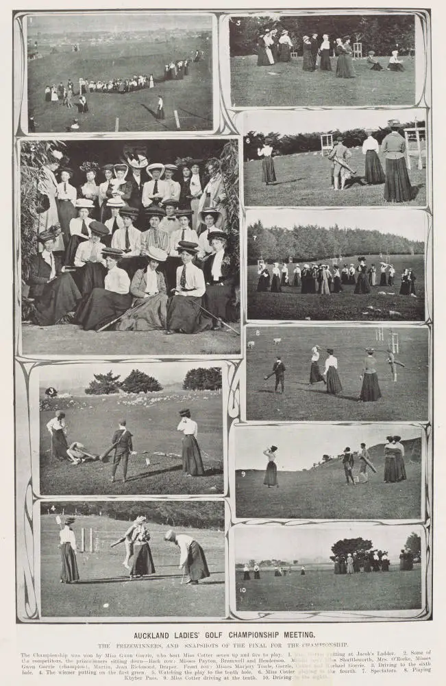 Auckland Ladies' Golf Championship Meeting. The prize winners, and ...