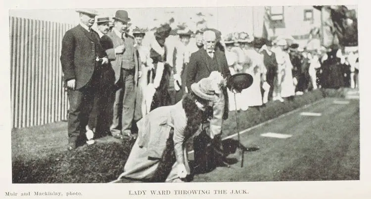 Lady Ward throwing the jack | Record | DigitalNZ