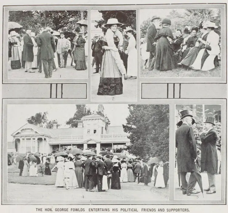 The Hon. George Fowlds entertains his political friends and supporters ...