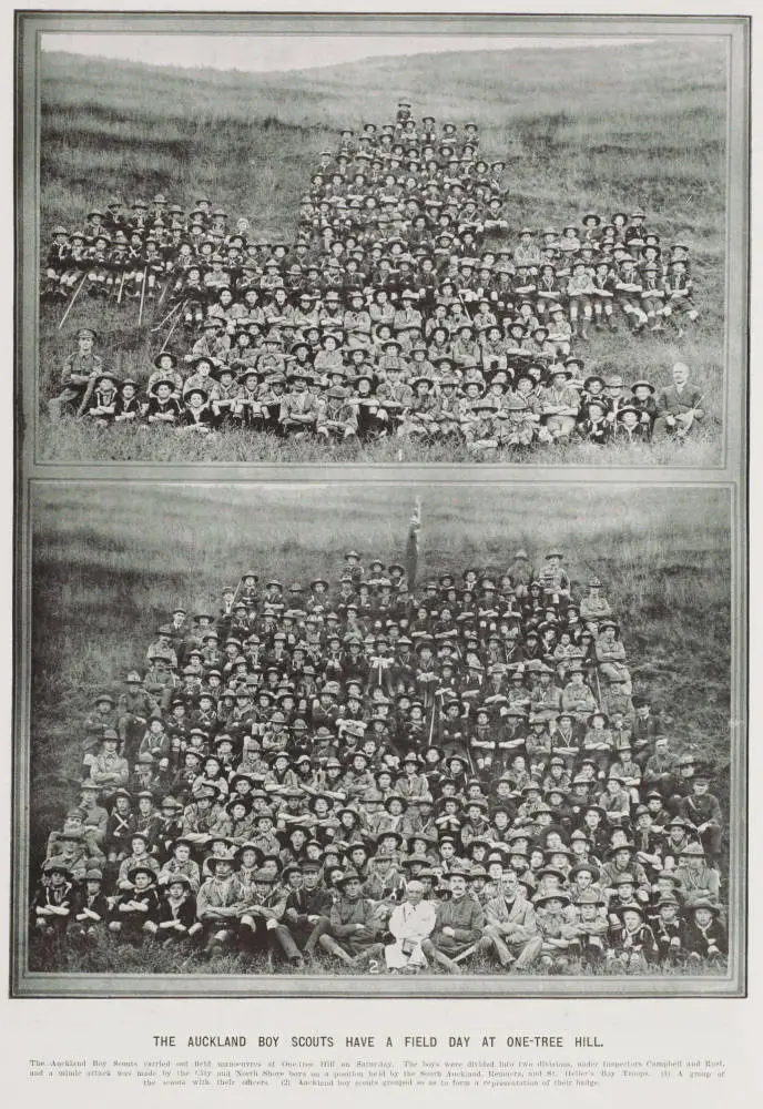 The Auckland Boy Scouts have a field day at One Tree Hill | Record ...