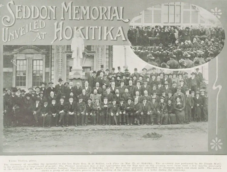 Seddon Memorial Unveiled at Hokitika | Record | DigitalNZ