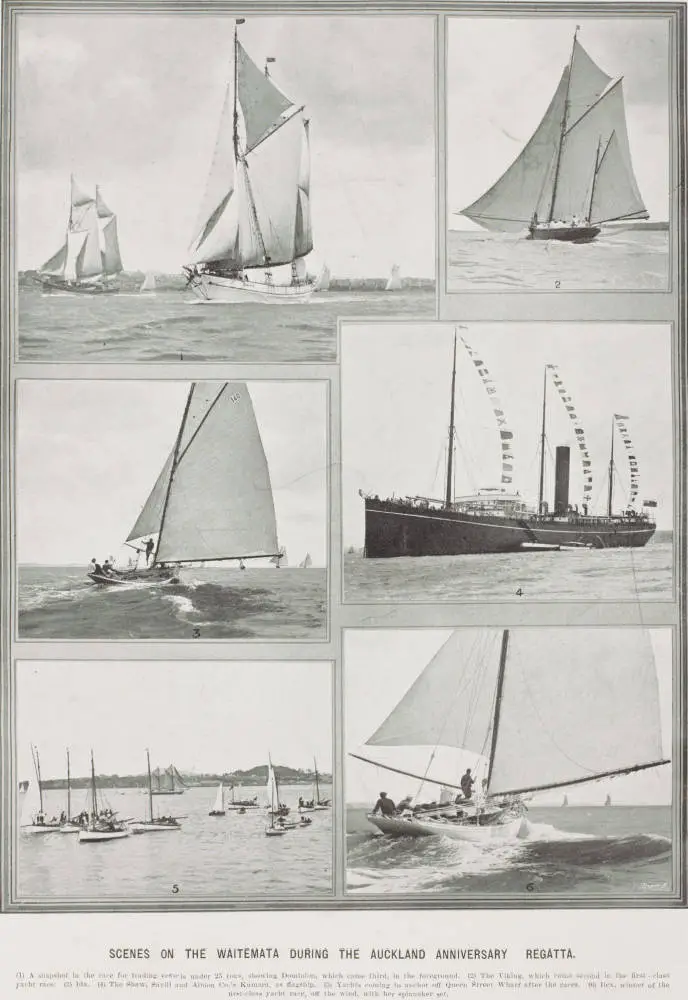 Scenes on the Waitemata during the Auckland Anniversary regatta ...