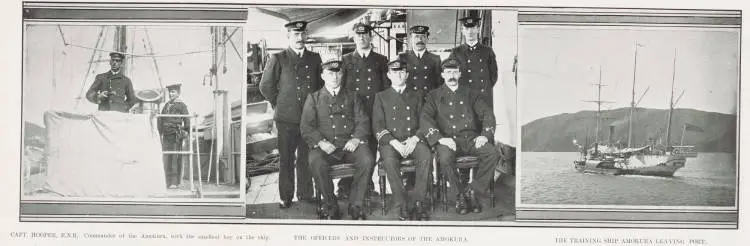Capt. Hooper, R.N.R. commander of the Amokura, with the smallest boy on ...