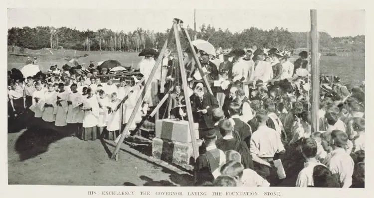 His Excellency the Governor laying the foundation stone | Record | DigitalNZ
