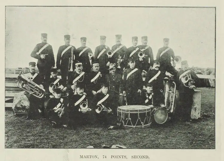 Brass bands contest at Hawera: Marton, 74 Points, second | Record ...