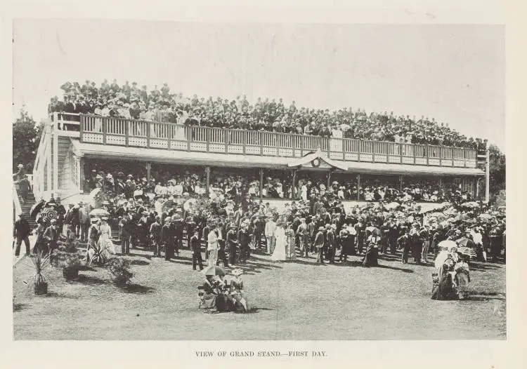 View of grand stand - first day | Record | DigitalNZ