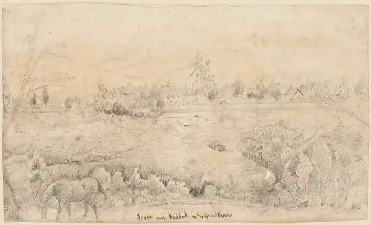 Partington's Mill from Grafton Road, 1866 | Record | DigitalNZ