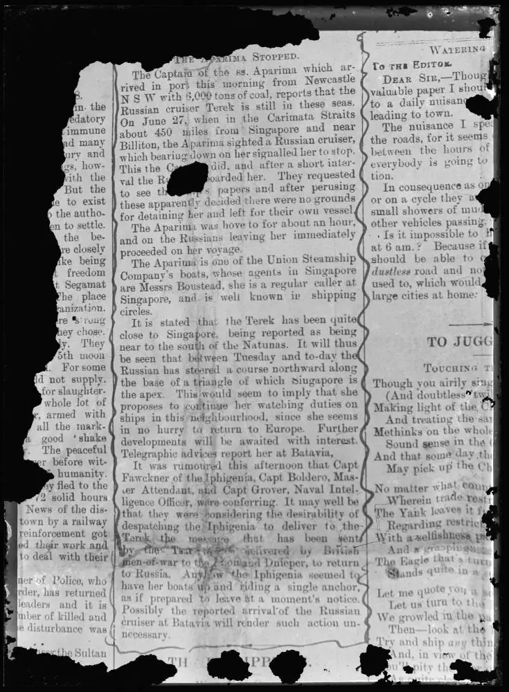 Newspaper article about the SS Apirama | Record | DigitalNZ