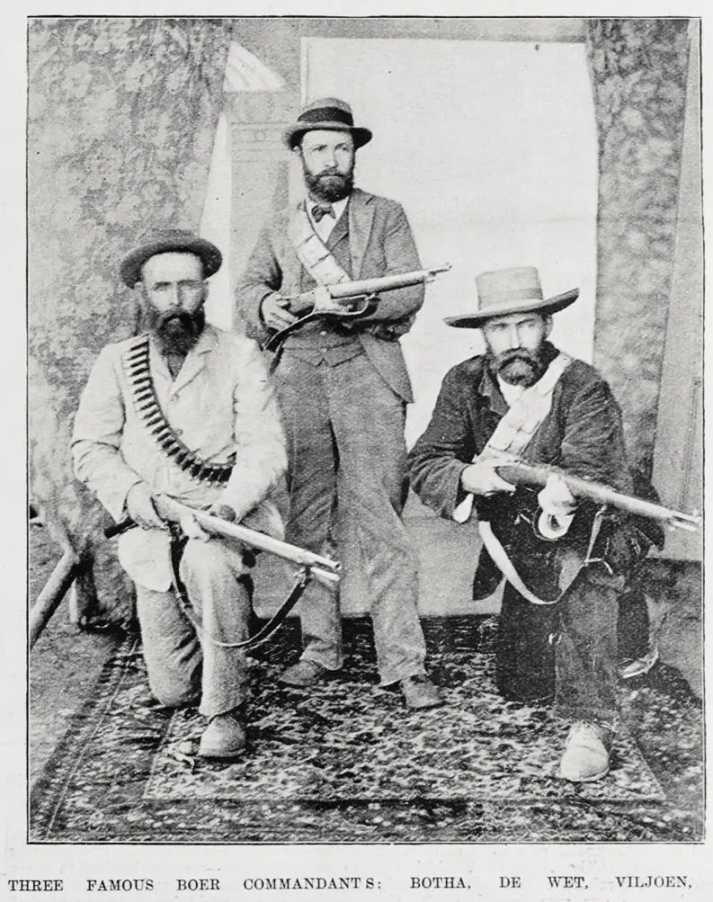 Three famous Boer commandants; Botha, De Wet, Viljoen | Record | DigitalNZ