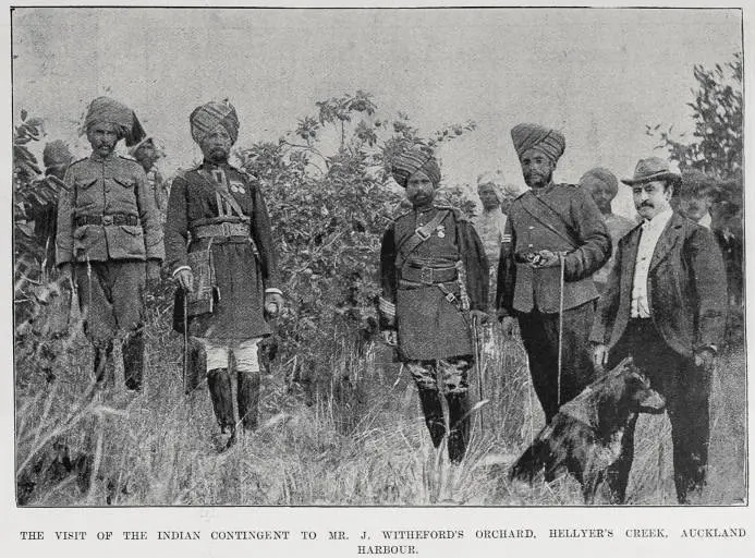 The visit of the Indian Contingent to Mr. J. Witheford's Orchard ...