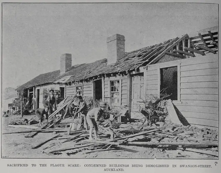 Sacrificed to the plague scare: Condemned building being demolished in ...