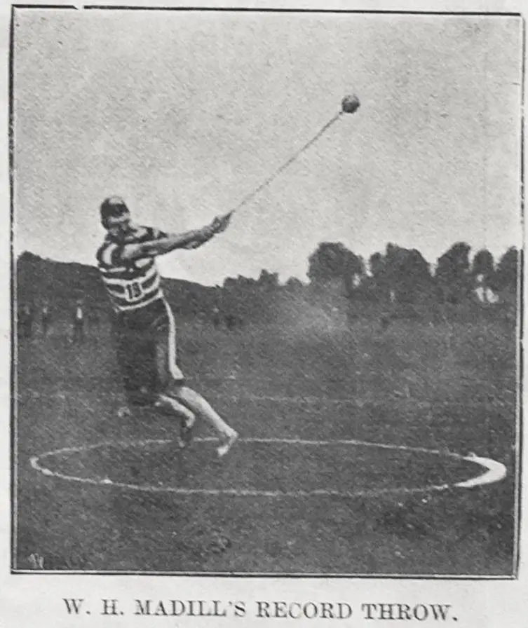W H Madill's record throw | Record | DigitalNZ