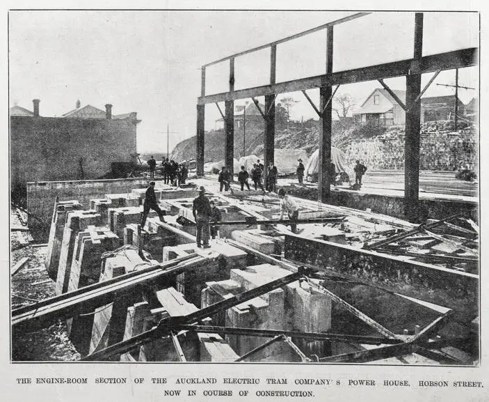 The engine room section of the Auckland Electric Tram Company's power ...