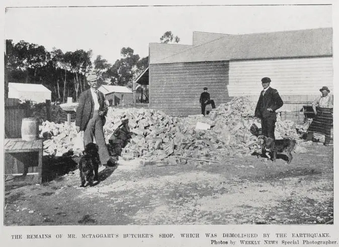 Scenes at the great Cheviot earthquake, North Canterbury, November ...