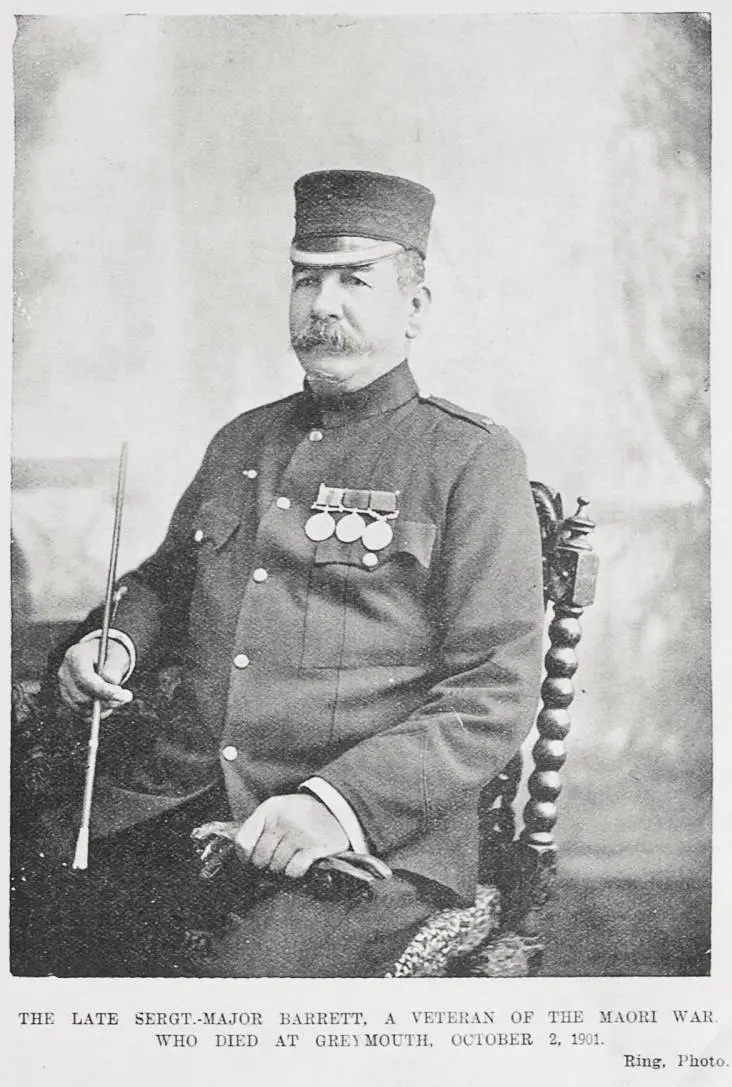 The late Sergt.- Major Barrett. A veteran of the Maori War who died at ...