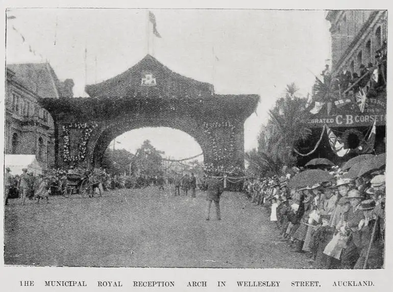 The Municipal Royal Reception Arch in Wellesley Street, Auckland ...