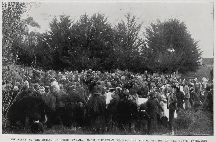 The scene at the burial of Utiku Marama | Record | DigitalNZ