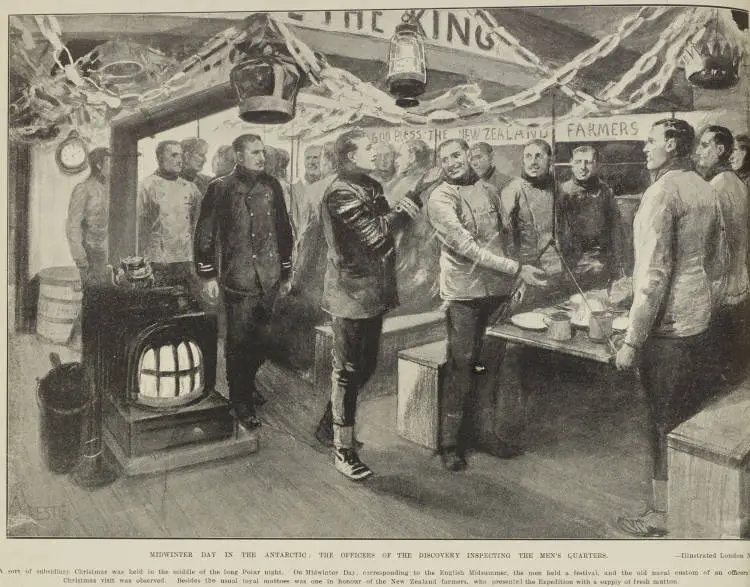 Midwinter Day in the Antarctic: the officers of the Discovery ...