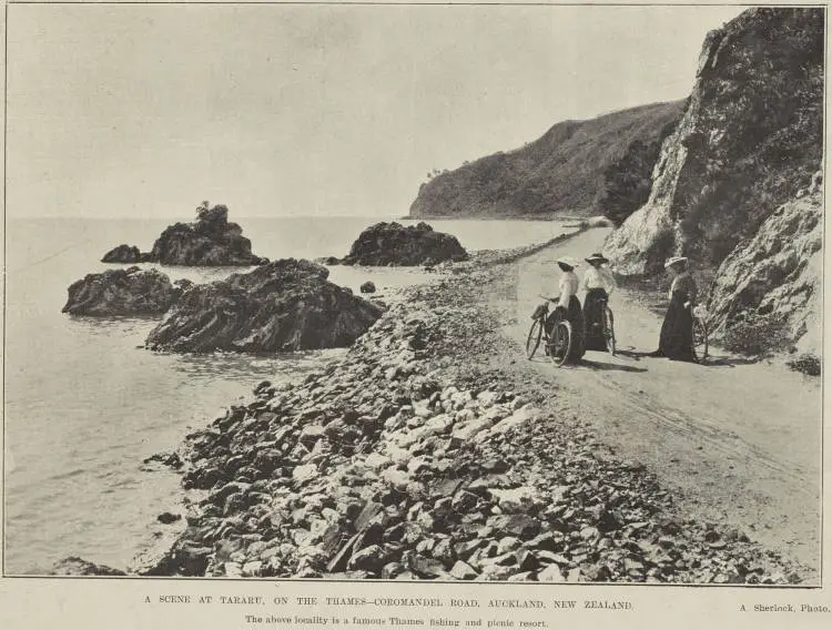 A scene at Tararu, on the Thames-Coromandel road, Auckland, New Zealand ...