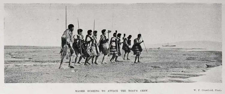 MAORIS RUSHING TO ATTACK THE BOAT'S CREW | Record | DigitalNZ