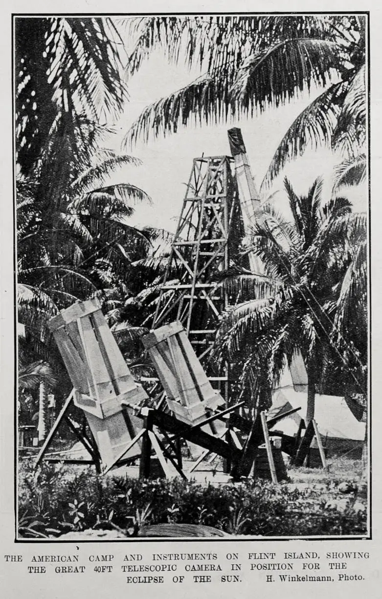 THE AMERICAN CAMP AND INSTRUMENTS ON FLINT ISLAND, SHOWING THE GREAT ...
