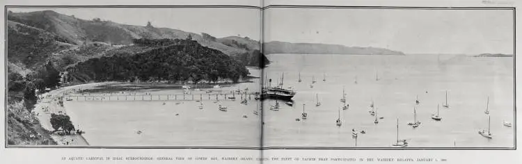 AN AQUATIC CARNIVAL IN IDEAL SURROUNDINGS: GENERAL VIEW OF COWES' BAY ...