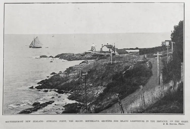 SOUTHERNMOST NEW ZEALAND: STIRLING POINT, THE BLUFF, SOUTHLAND, SHOWING ...