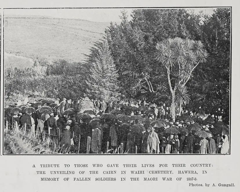 Unveiling a cairn at Waihi Cemetery, Hawera | Record | DigitalNZ
