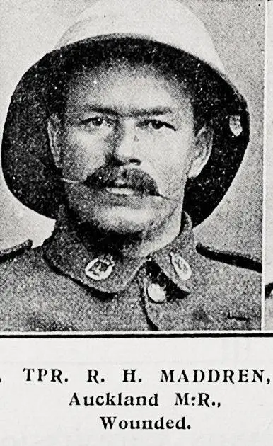 Trooper R. H. Maddren, Auckland Mounted Rifles, wounded | Record ...