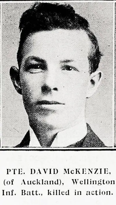 Private David McKenzie, (of Auckland), Wellington Infantry Battalion ...