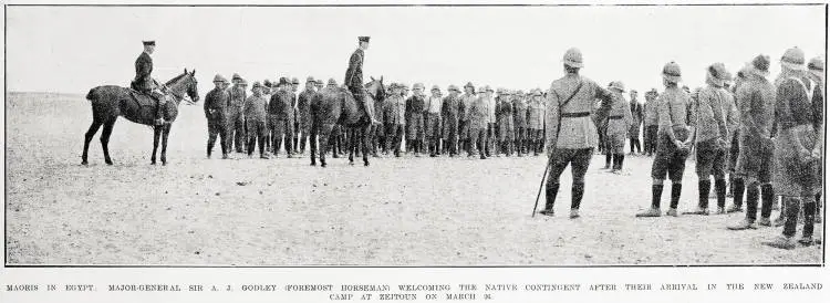 Māoris in Egypt: Major-General Sir A. J. Godley (foremost horseman ...