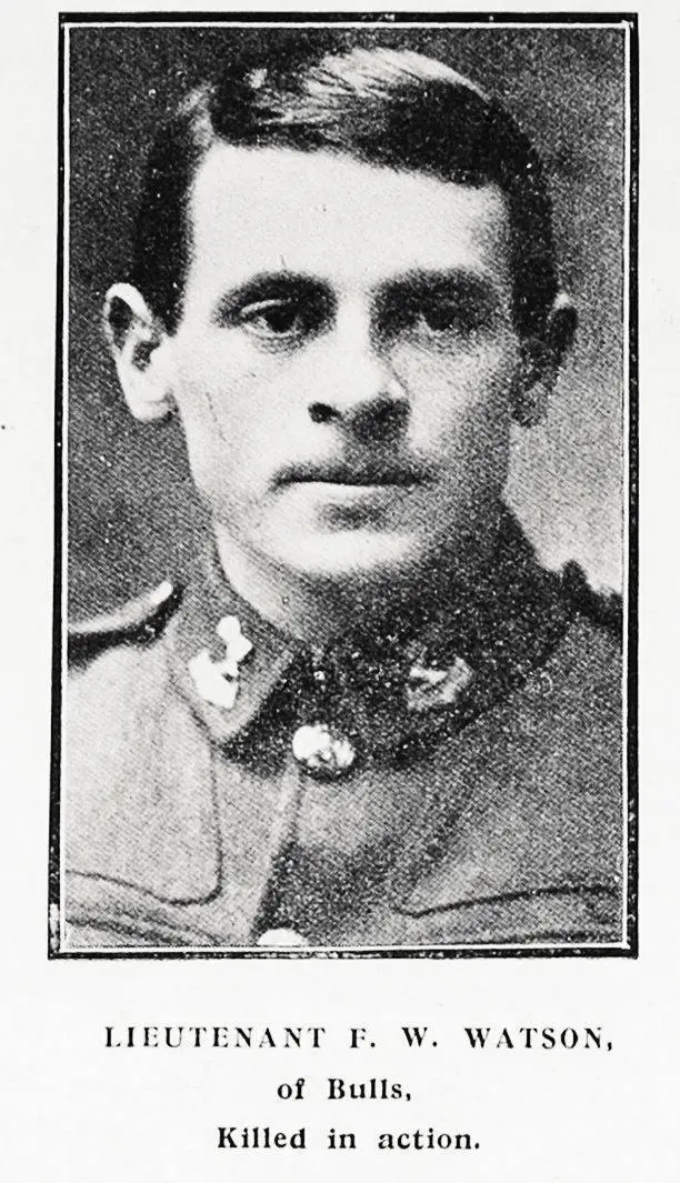 Lieutenant F W Watson of Bulls, killed in action | Record | DigitalNZ