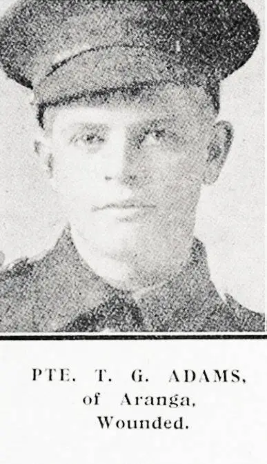Pte T G Adams of Aranga, wounded | Record | DigitalNZ