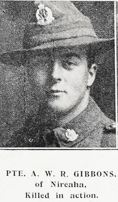 Pte A W R Gibbons of Nireaha, killed in action | Record | DigitalNZ