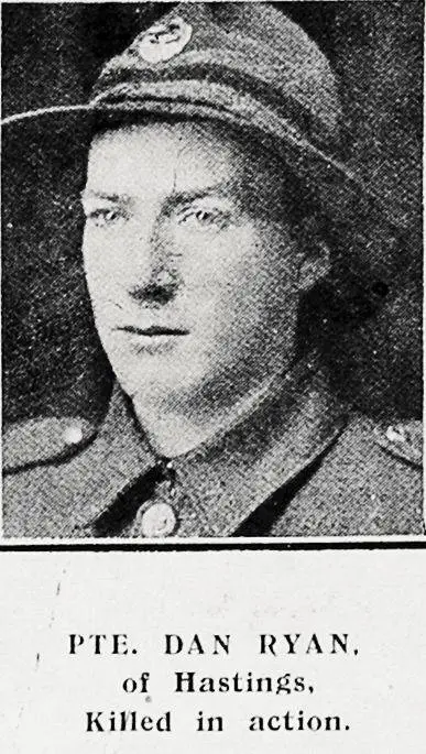 Pte. Dan Ryan, of Hastings, Killed in action | Record | DigitalNZ
