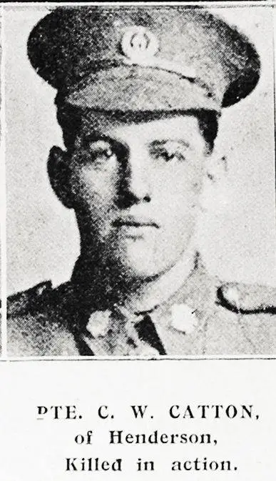 Pte. C. W. Catton, of Henderson, Killed in action | Record | DigitalNZ