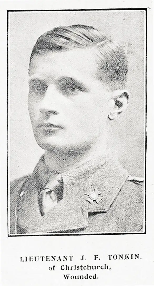 Lieutenant J. F. Tonkin, of Christchurch, Wounded | Record | DigitalNZ