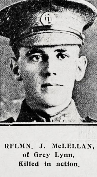 Rflmn. J. McLellan, of Grey Lynn, Killed in action | Record | DigitalNZ