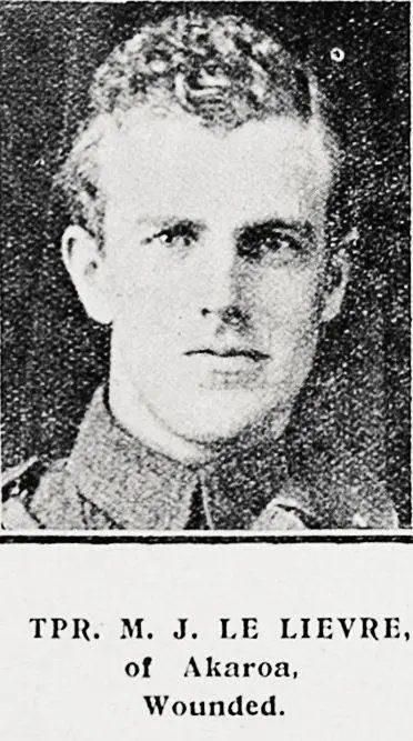 Tpr. M. J. Le Lievre, of Akaroa, Wounded | Record | DigitalNZ