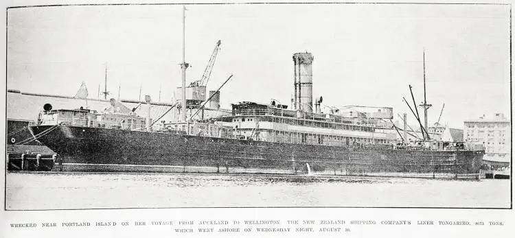Wrecked near Portland islands on the voyage from Auckland to Wellington ...
