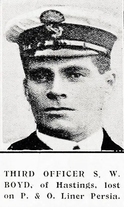Third Officer S. W. Boyd, of Hastings, lost on P. & O. liner Persia ...