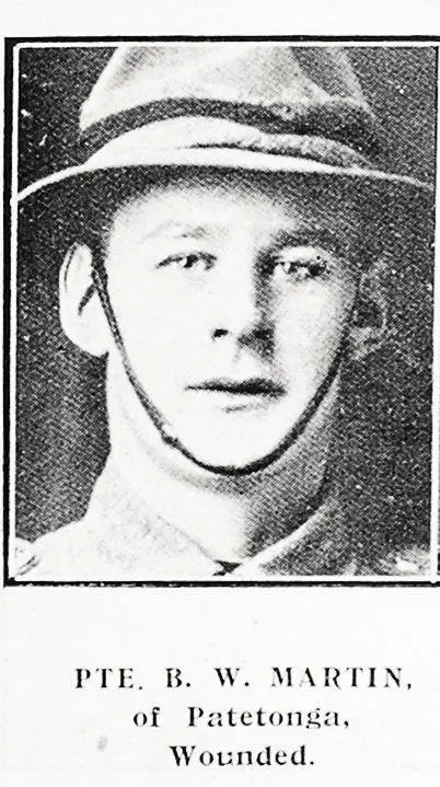Pte. B. W. Martin, of Patetonga, wounded | Record | DigitalNZ