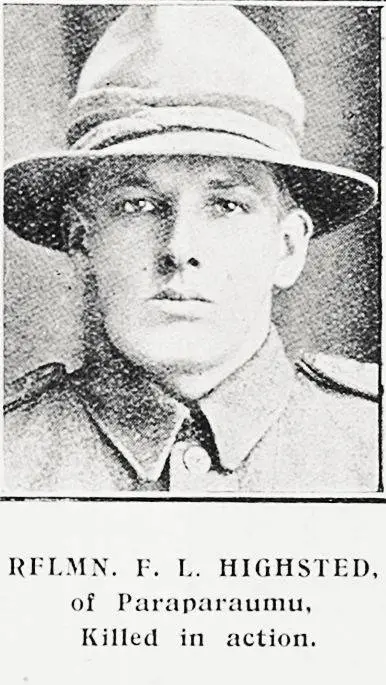 Rflmn F L Highsted of Paraparaumu, killed in action | Record | DigitalNZ