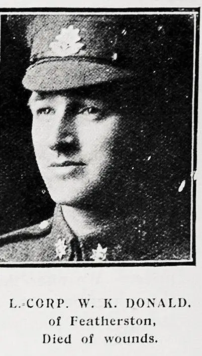 L Corp W K Donald of Featherston, died of wounds | Record | DigitalNZ