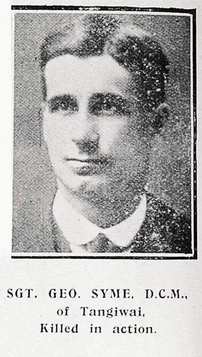Sgt Geo Syme, DCM, of Tangiwai, killed in action | Record | DigitalNZ