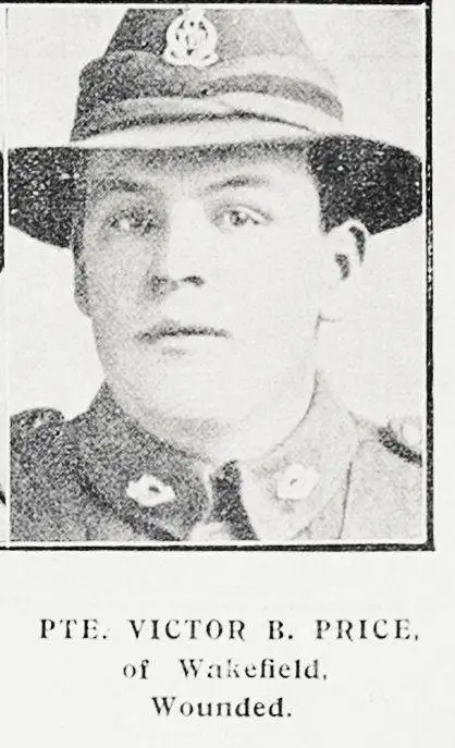 Pte Victor B Price of Wakefield, wounded | Record | DigitalNZ