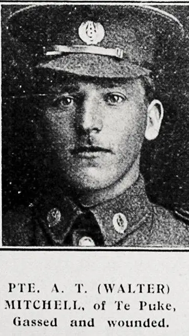 Pte A T (Walter) Mitchell of Te Puke, gassed and wounded | Record | DigitalNZ