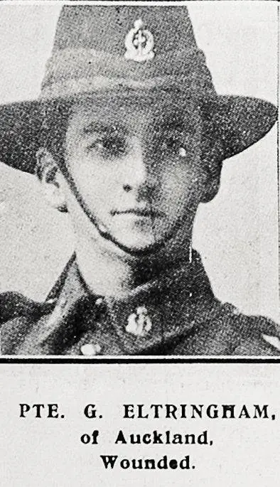 Pte G Eltringham of Auckland, wounded | Record | DigitalNZ