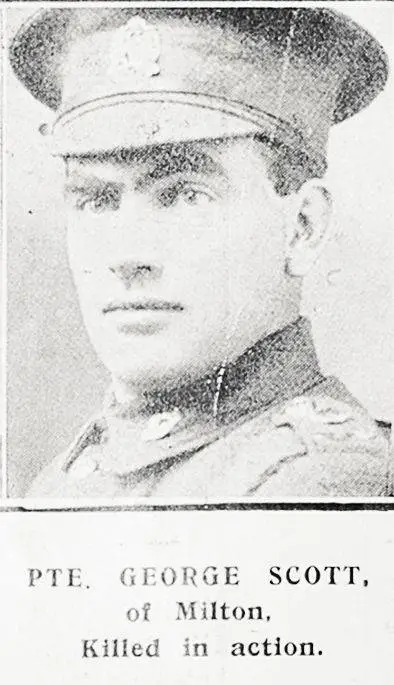Pte George Scott of Milton, killed in action | Record | DigitalNZ