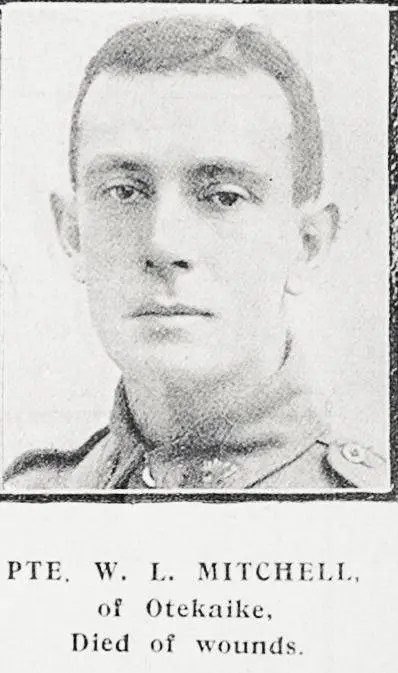 Pte W L Mitchell of Otekaike, died of wounds | Record | DigitalNZ